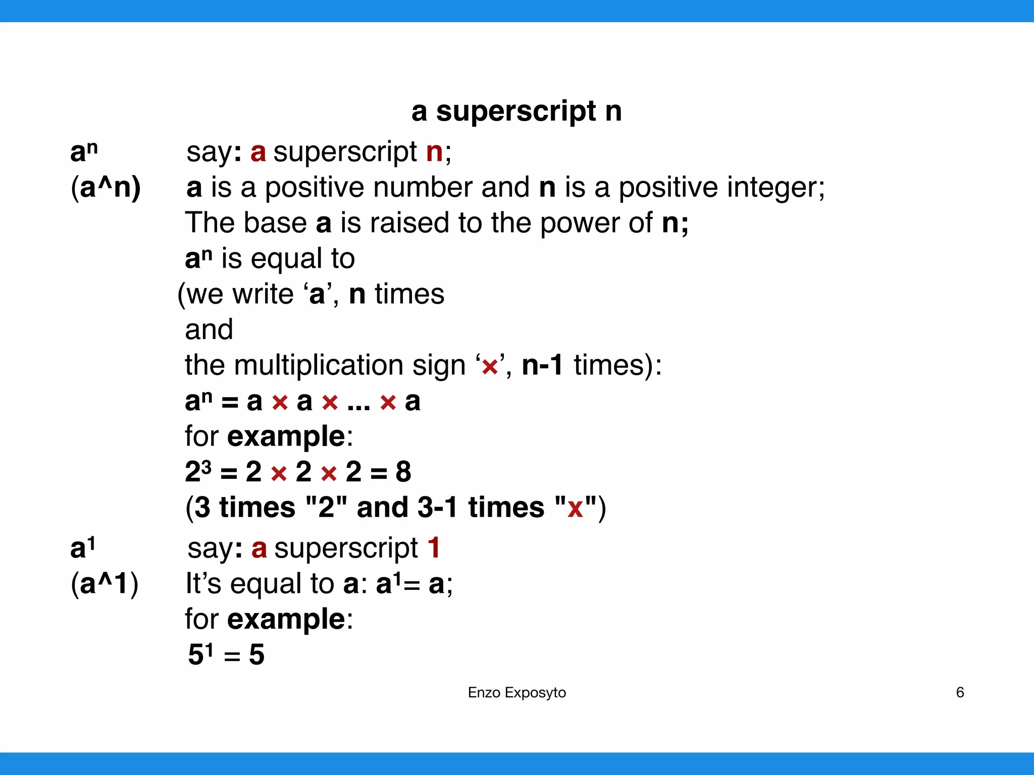 MATHS SYMBOLS - PROPERTIES of EXPONENTS | PPT