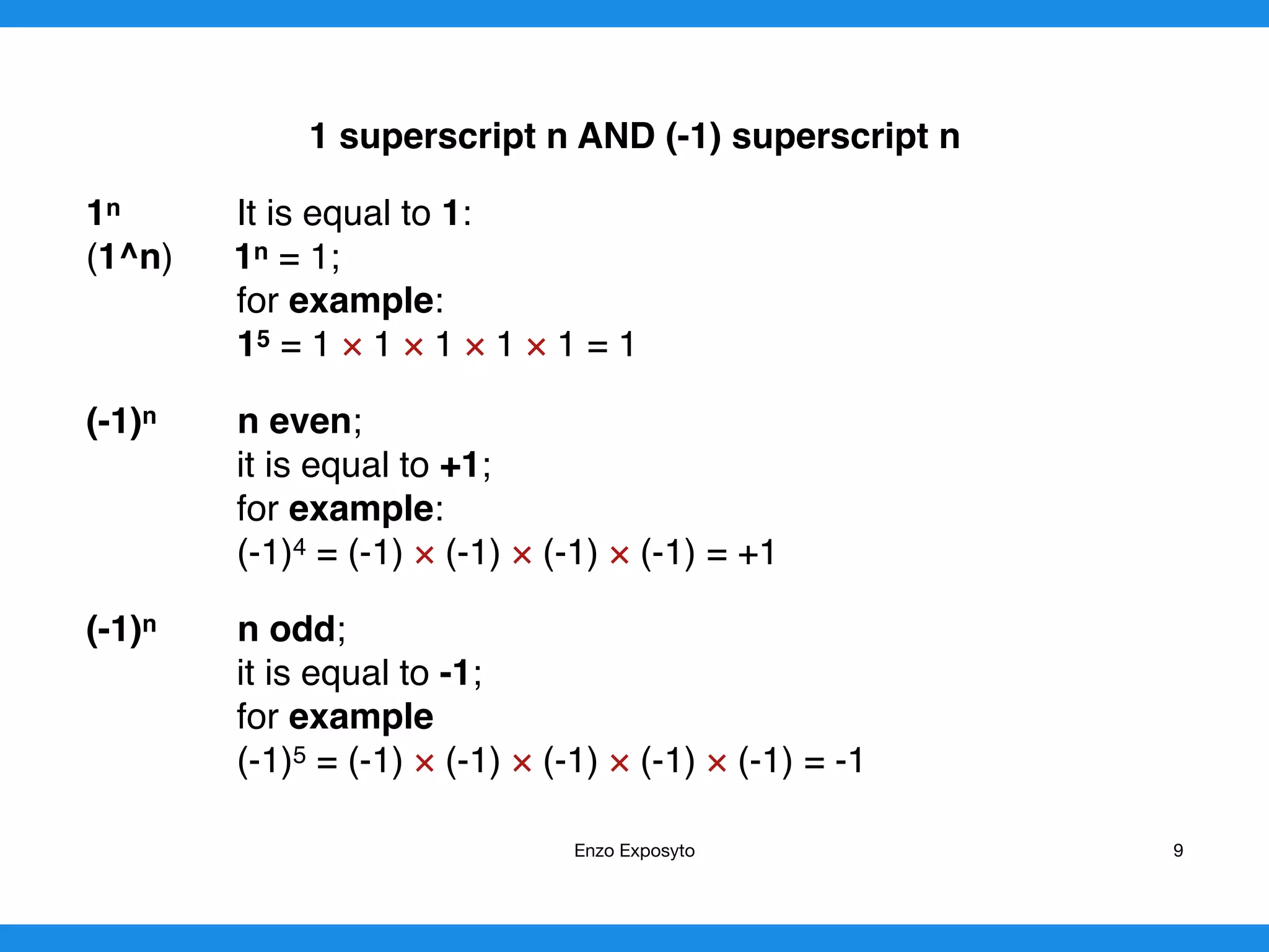 MATHS SYMBOLS - PROPERTIES of EXPONENTS | PPT