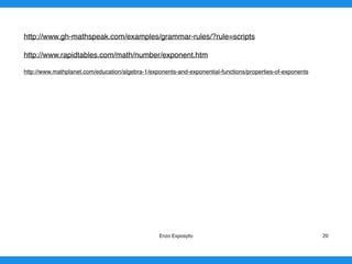 MATHS SYMBOLS - PROPERTIES of EXPONENTS | PPT