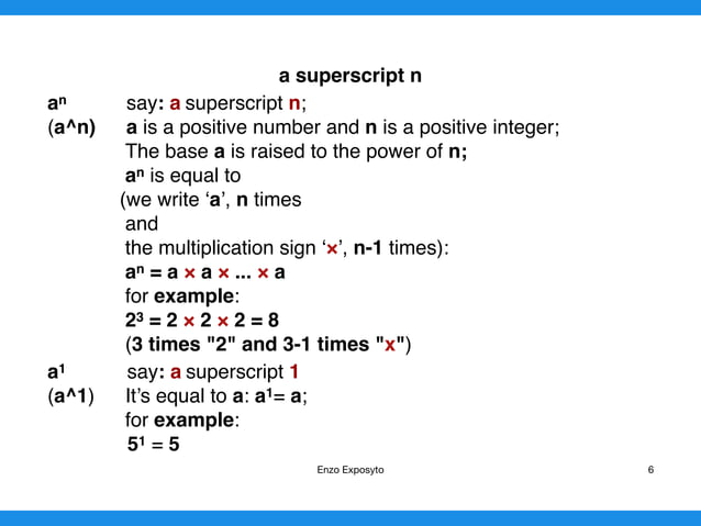 MATHS SYMBOLS - PROPERTIES of EXPONENTS | PPT
