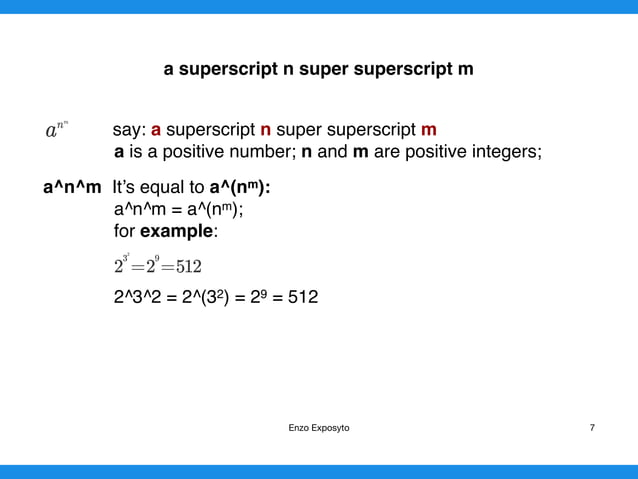 MATHS SYMBOLS - PROPERTIES of EXPONENTS | PPT