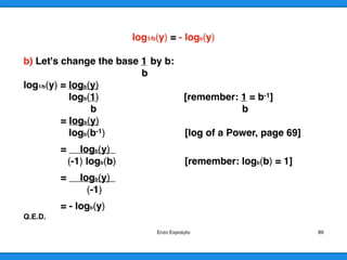 MATHS SYMBOLS - #8 - LOGARITHMS, CHANGE of BASE - PROOFS | PPT