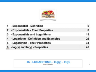MATHS SYMBOLS - #5 - LOGARITHMS - LOG(y) - LN(y) - THEIR PROPERTIES | PDF | Physics | Science