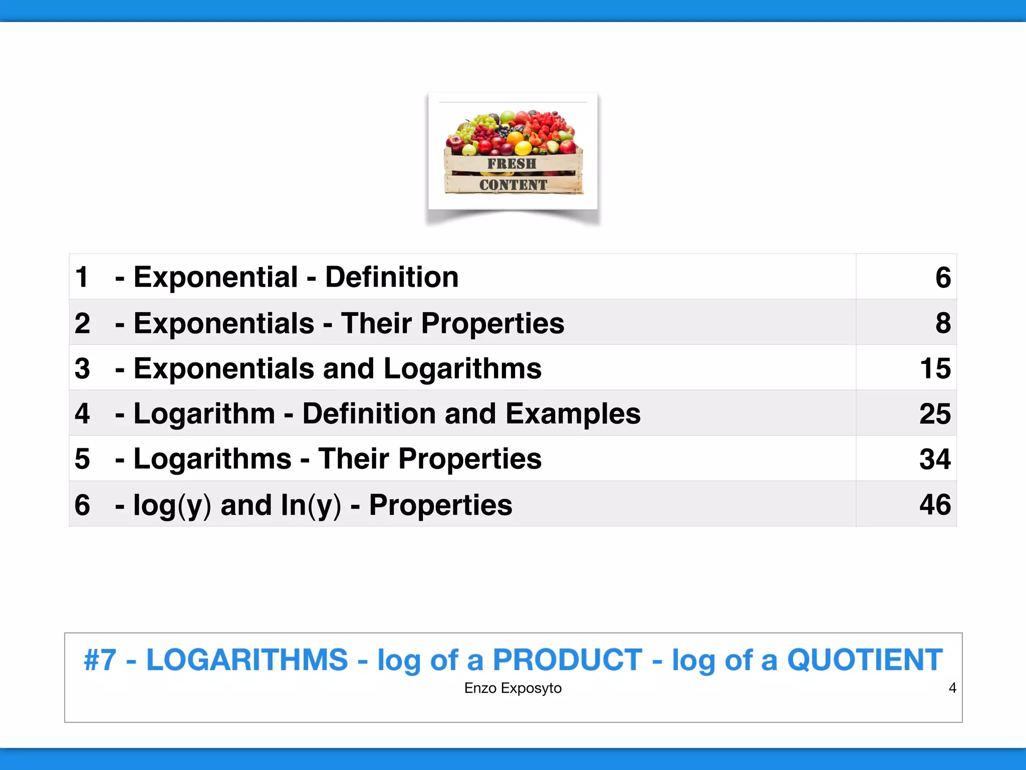 MATHS SYMBOLS - #7 - LOGARITHMS, LOG of a PRODUCT, LOG of a QUOTIENT ...