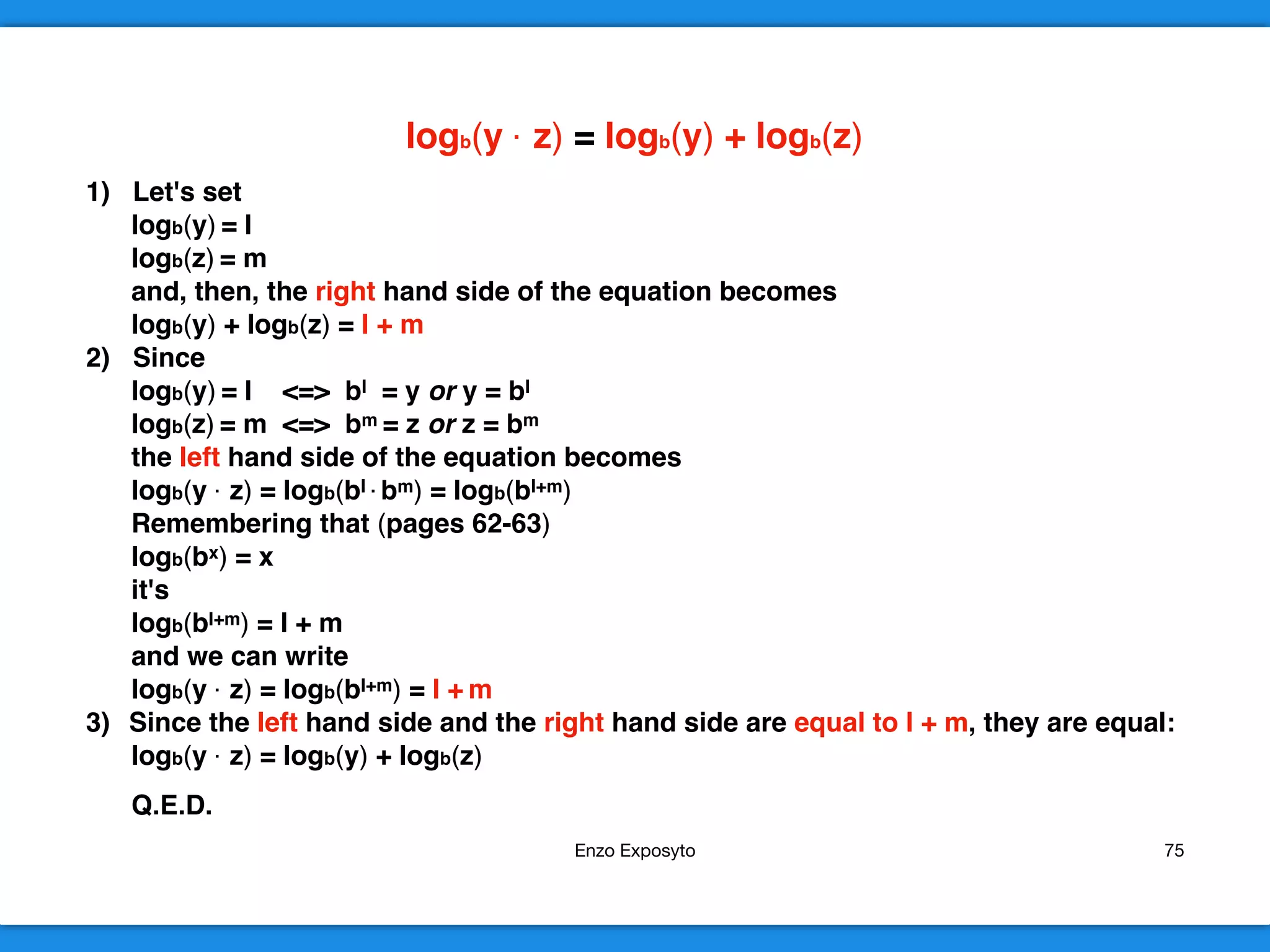 MATHS SYMBOLS - #7 - LOGARITHMS, LOG of a PRODUCT, LOG of a QUOTIENT ...