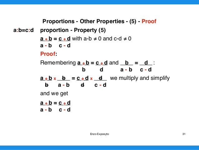 MATHS SYMBOLS - PROPORTIONS - FIRST PROPERTIES - MANY OTHER PROPERTIES