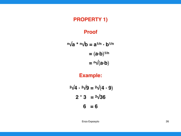 MATHS SYMBOLS - ROOTS and THEIR PROPERTIES | PPT