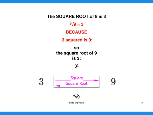 MATHS SYMBOLS - ROOTS and THEIR PROPERTIES | PPT