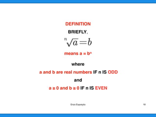 MATHS SYMBOLS - ROOTS - #1 - SQUARES and SQUARE ROOTS - DEFINITIONS | PPT