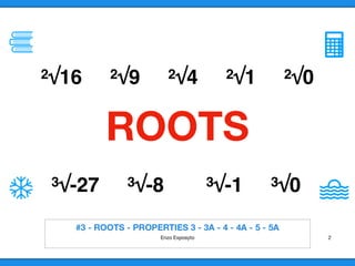 MATHS SYMBOLS - ROOTS - #3 - PROPERTIES 3 - 4 - 5 | PPT