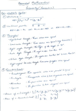 REMEDIAL MATHAMATICS PHARM D 1ST YEAR FORMULA'S | PDF