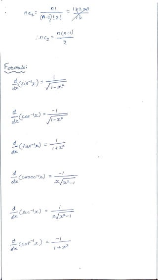 REMEDIAL MATHAMETICS PHARM D 1ST YEAR FORMULA'S | PDF