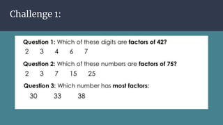 Year 6 Maths Powerpoint- Finding Factors | PPTX