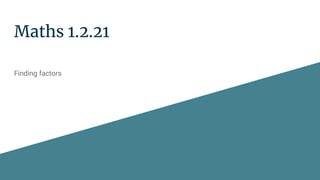 Year 6 Maths Powerpoint- Finding Factors | PPT