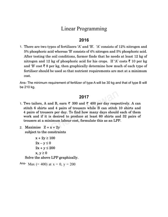 Maths 12th Chapterwise PYQs_Shobhit Nirwan.pdf | Gardening | Home & Garden