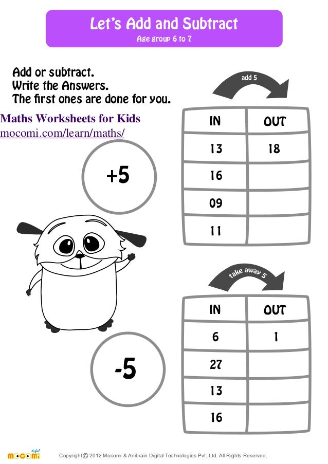Let's Add and Subtract - Maths for Kids – Mocomi.com