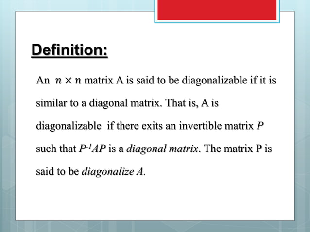 Diagonalization of Matrices | PPTX | Physics | Science
