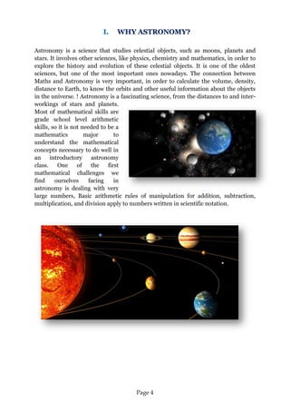 Applied Mathematics To Astronomy
