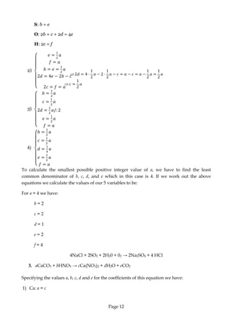 Maths and Chemistry chapter | PDF