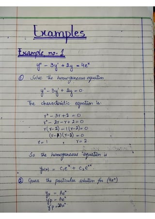 undetermined coefficients method or technique | PDF
