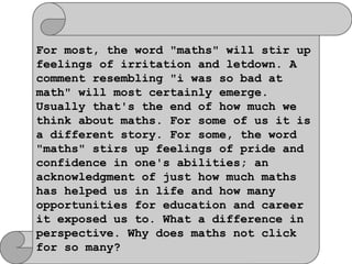 Maths at school is hard- here's why | PPT