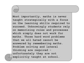 Maths at school is hard- here's why | PPT