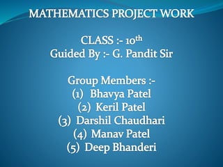 Maths Class 10th Projects | PPTX