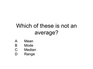 Maths averages and ranges | PPT