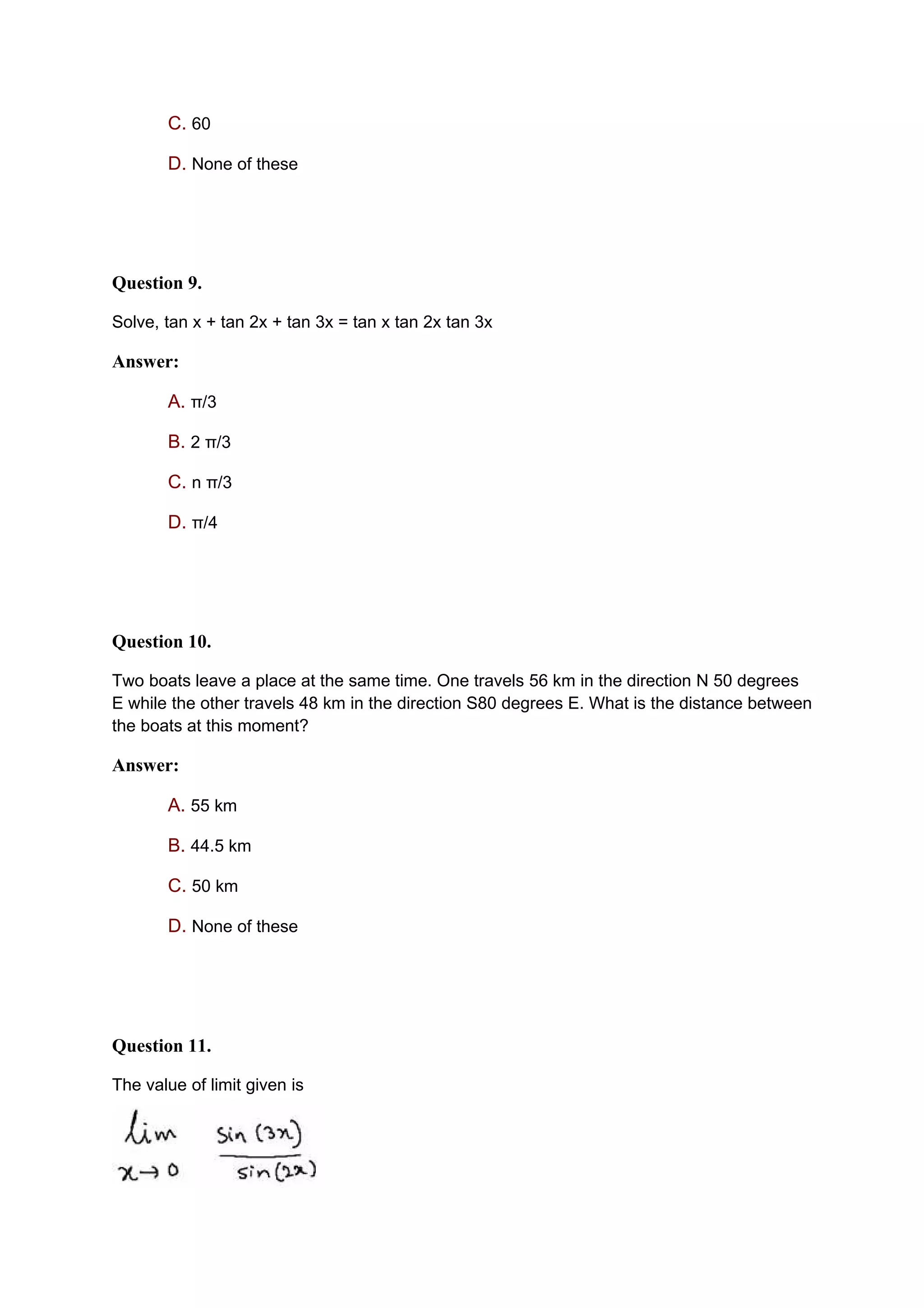 Maths Basic Test | DOC