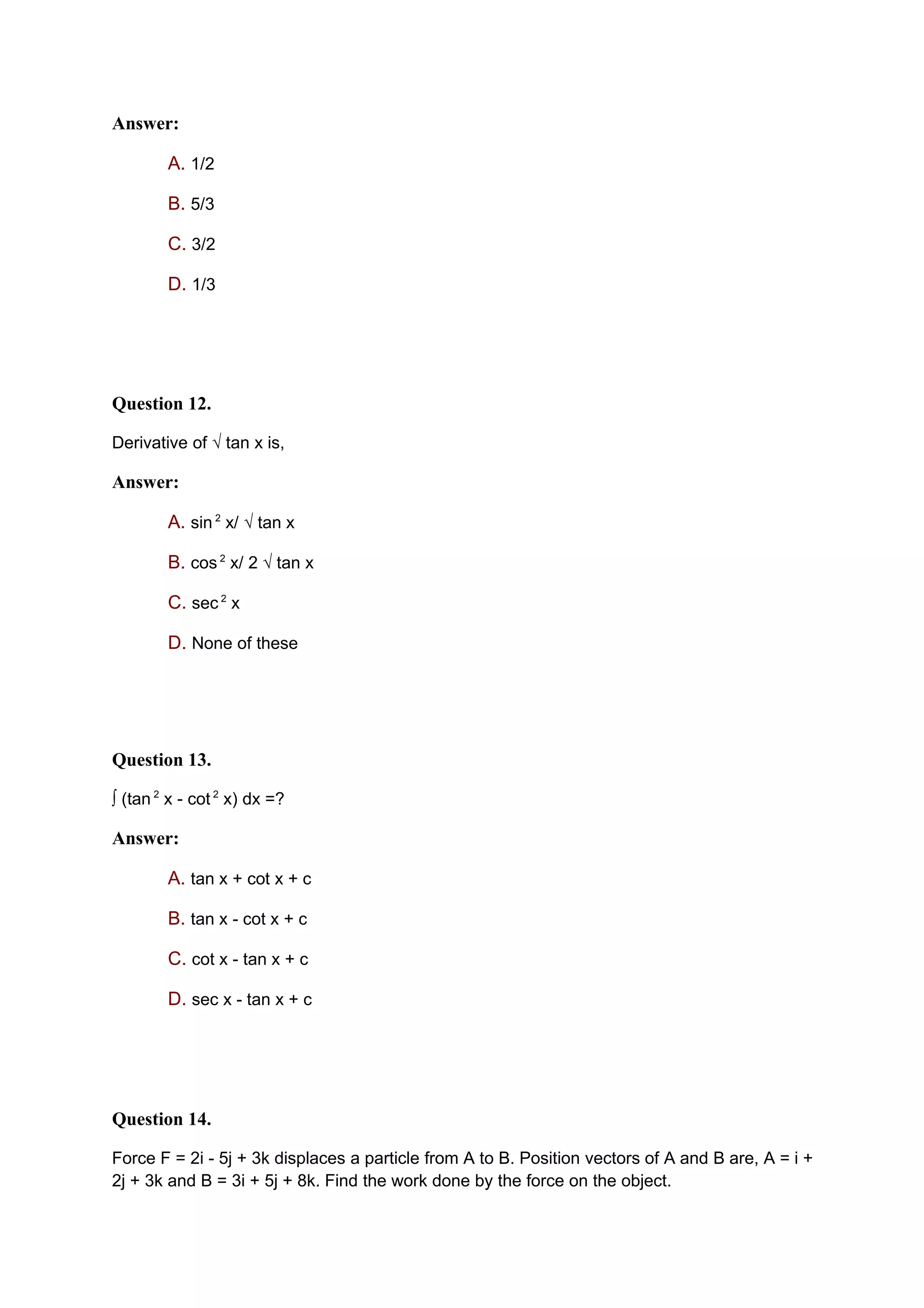 Maths Basic Test | DOC