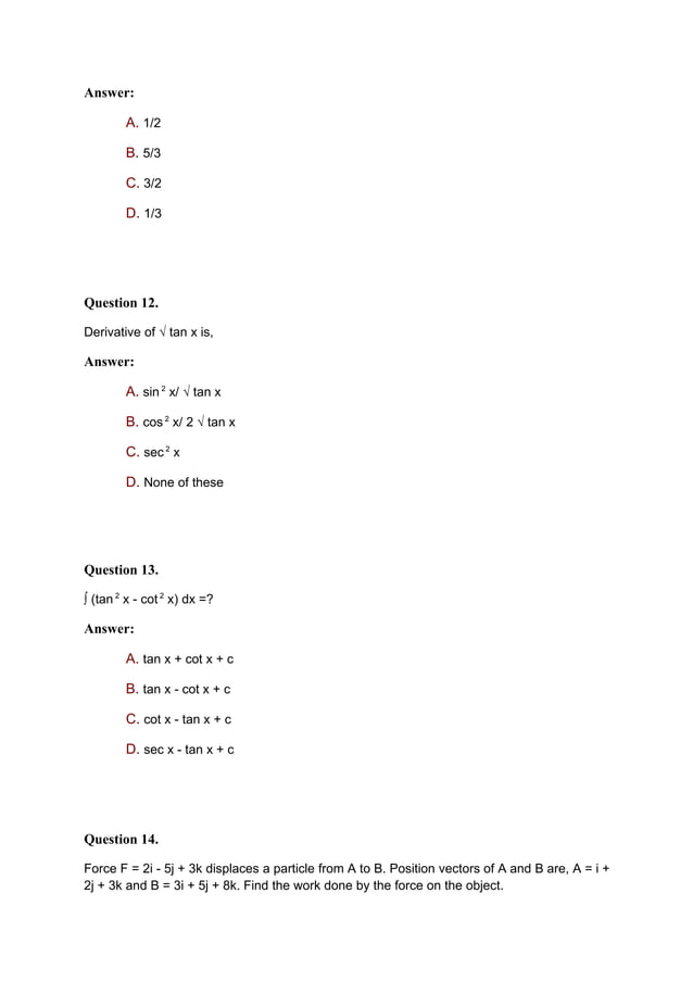 Maths Basic Test | PDF