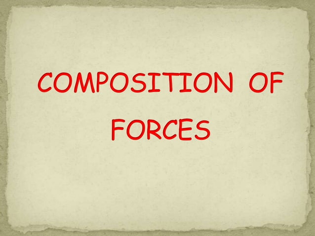 Composition of Forces | PPTX