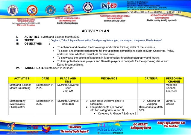 MATHSCI ACTIVITY PLAN.docx | Board Games and Puzzles | Games and Puzzles