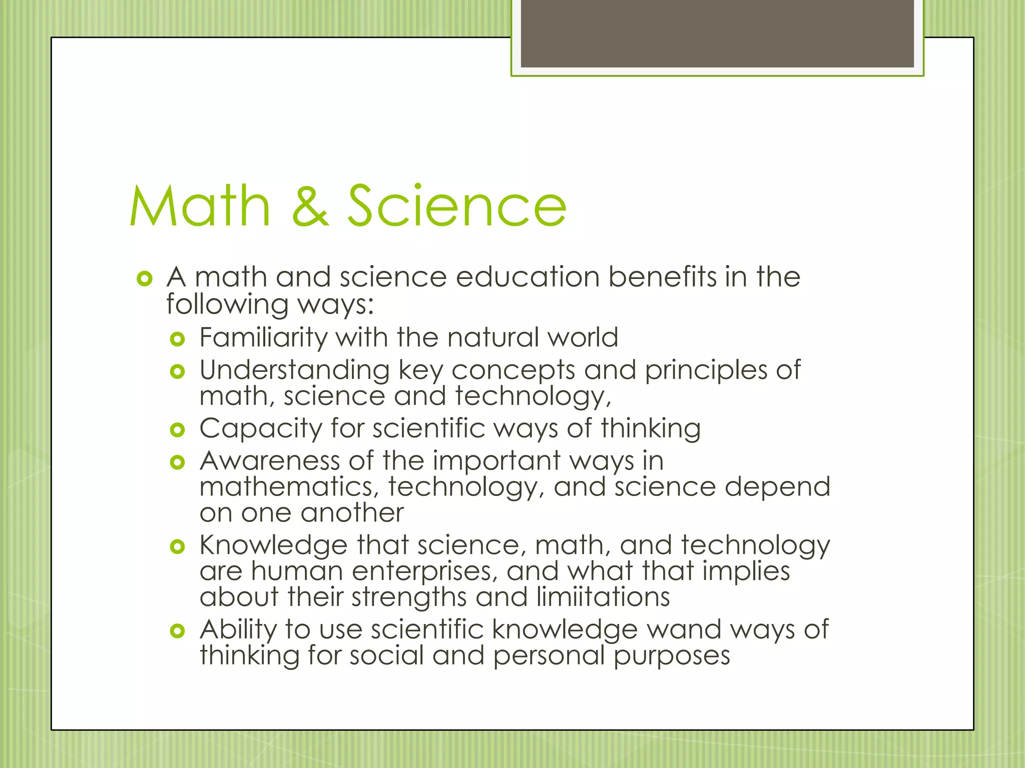 Math & science pillar | PPT