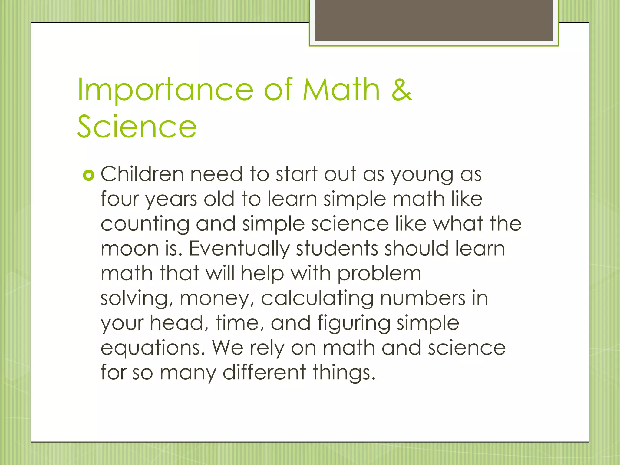 Math & science pillar | PPT