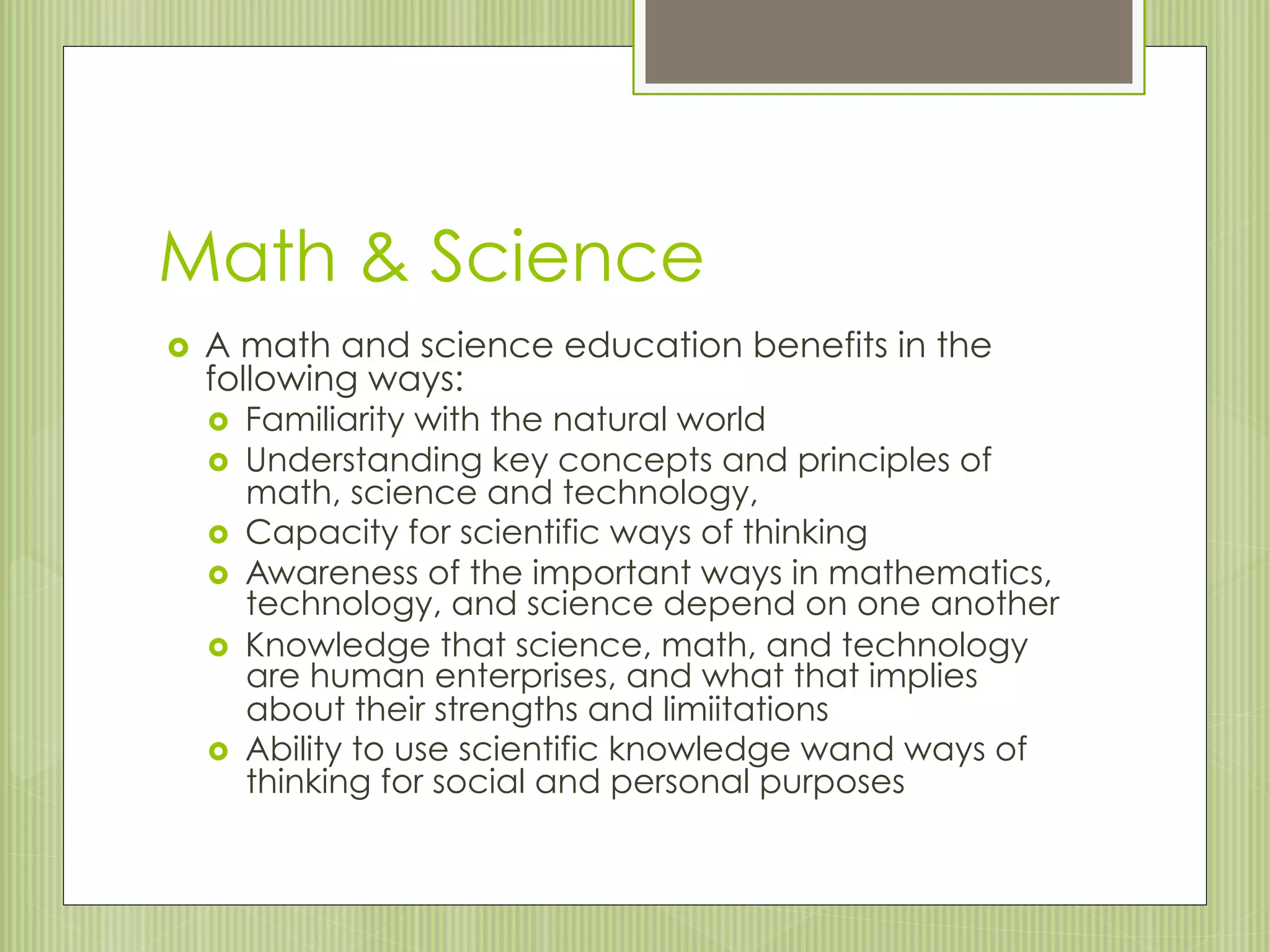 Math & science pillar | PPT