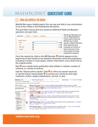 MathSciNet-quickstart-guide | PDF