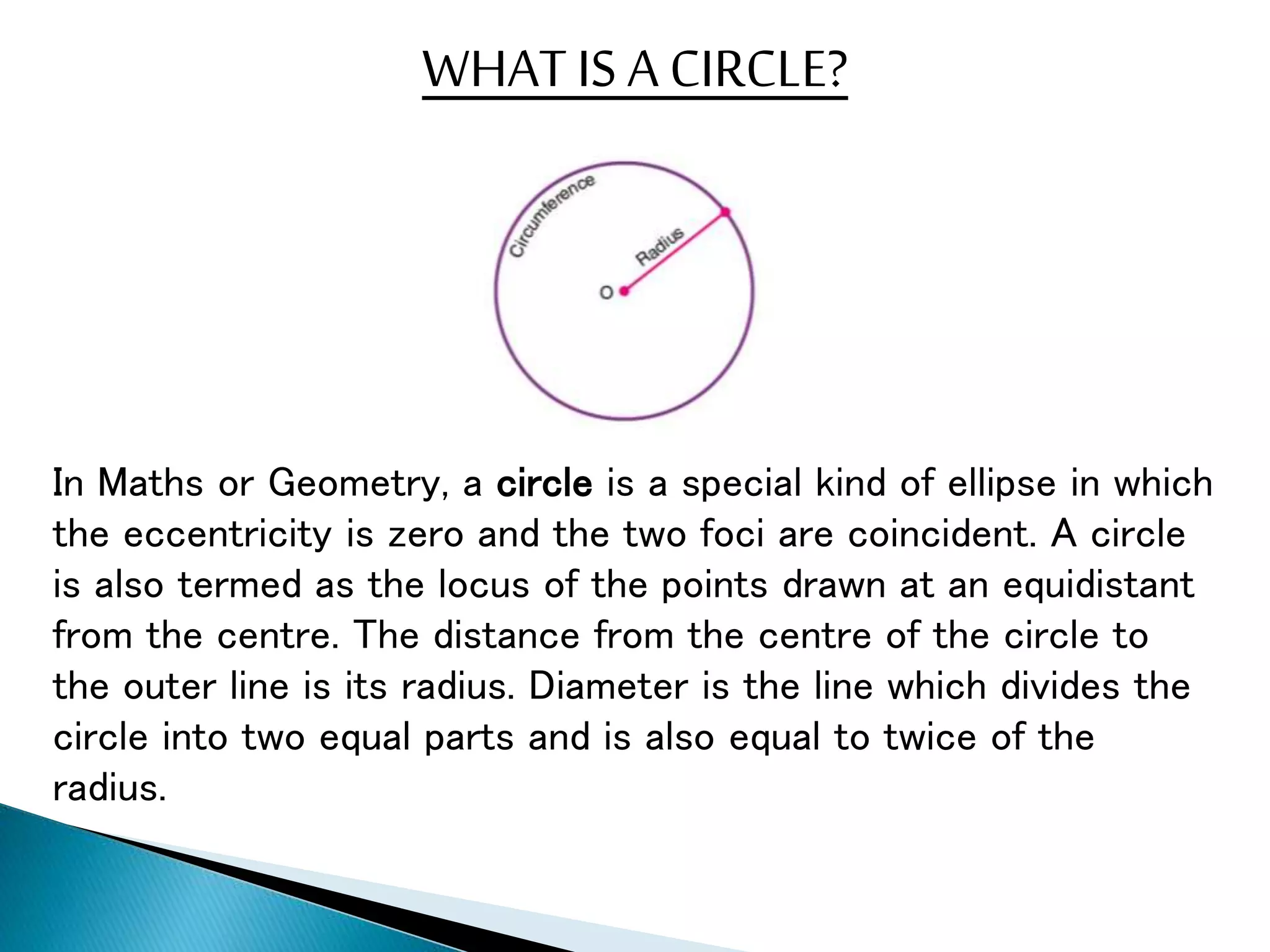 Maths Circle Presentation For Std.8 CBSE | PPTX