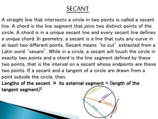 Maths Circle Presentation For Std.8 CBSE | PPTX