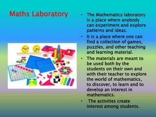 Maths Co-curricular Activities : Mathematics Laboratory | PPTX