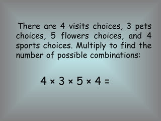 Maths combinations use of tic | PPS