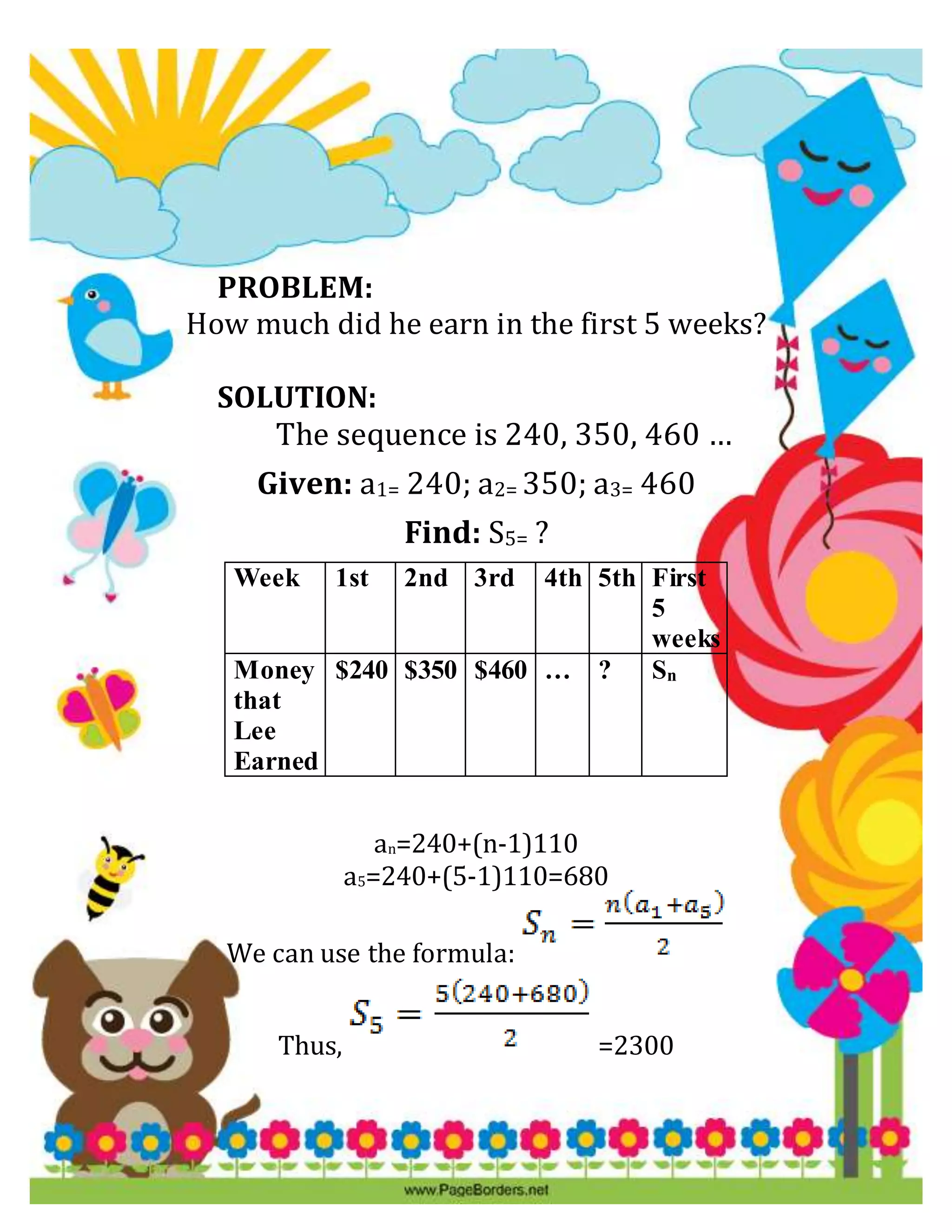 Arithmetic Sequence Real Life Problems | DOCX