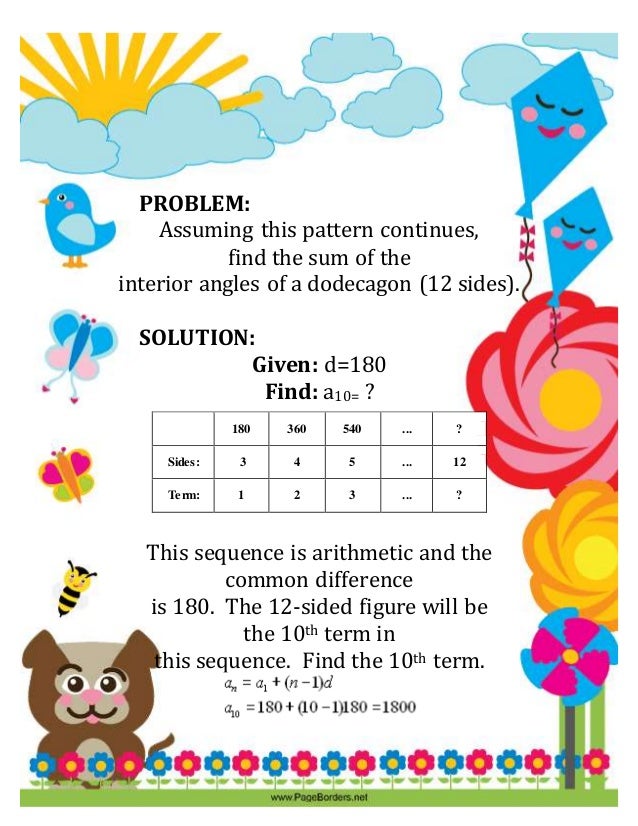 Arithmetic Sequence Real Life Problems Arithmetic Sequence Real Life Problems