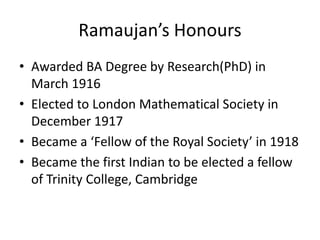 Srinivasa Ramanujan | PPT