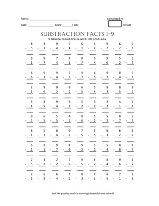 Maths Drill (Basic operations) | PDF
