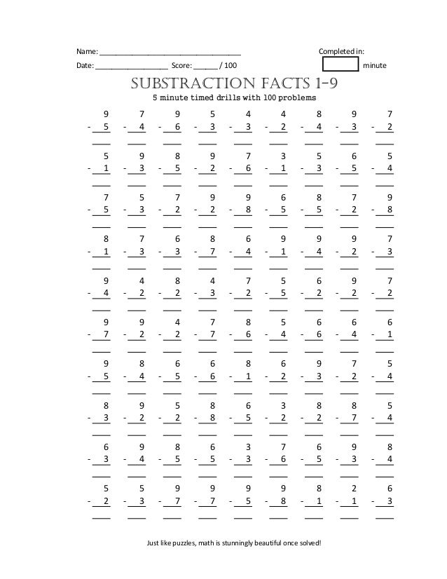 Math Drills All Operations