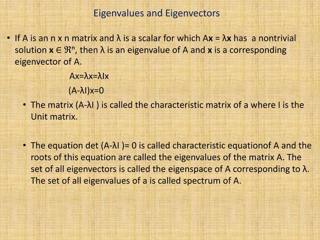 Maths-->>Eigenvalues and eigenvectors | PPTX | Physics | Science