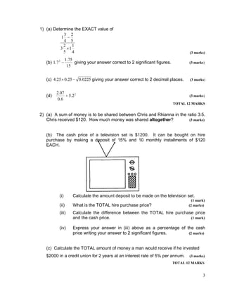 cxc.Mathsexam1 | PDF