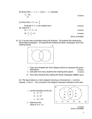 cxc.Mathsexam1 | PDF