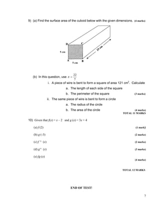 cxc.Mathsexam1 | PDF